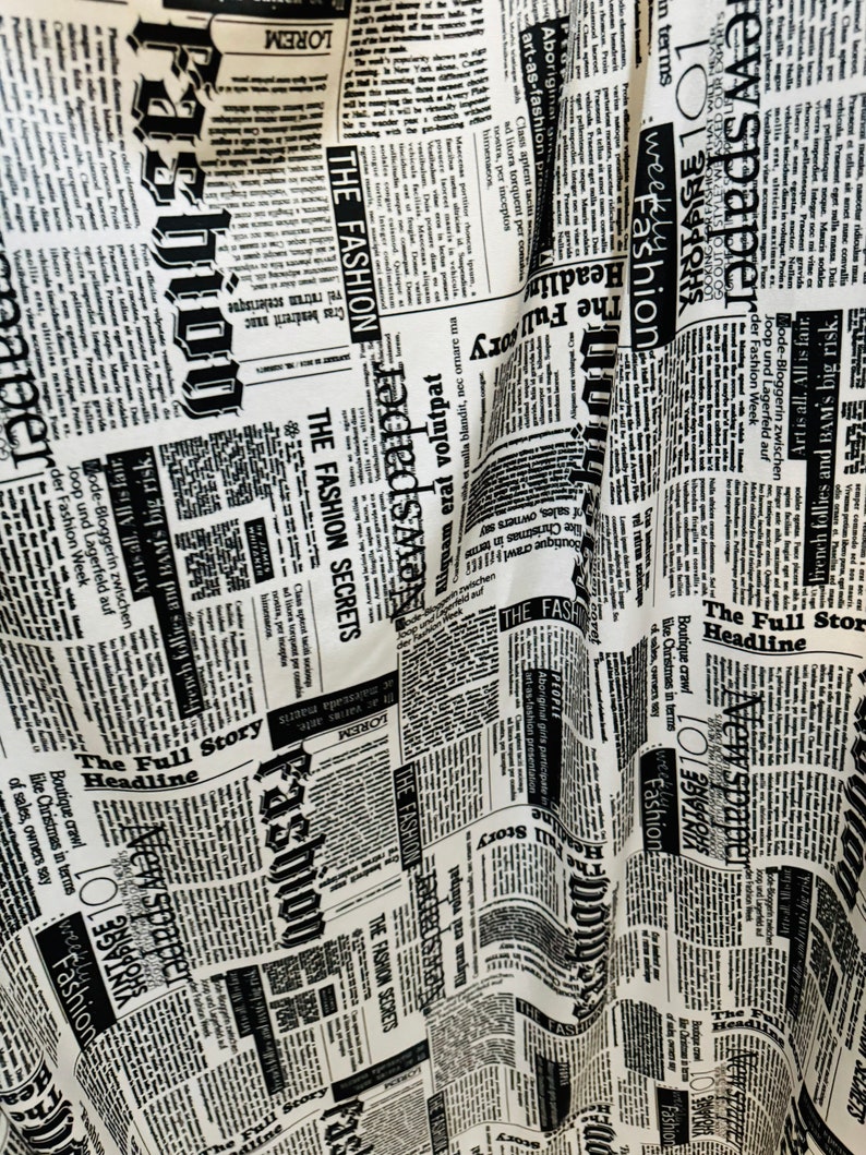 Newspaper Fashion Design Print on Great Quality of Nylon Spandex 4-way ...