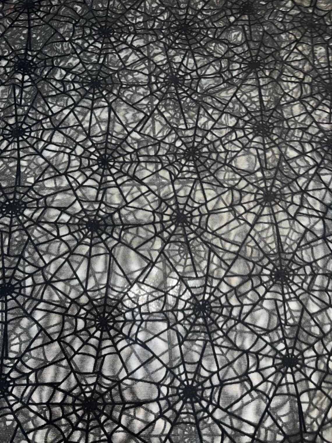 Spiderweb Design on Power Mesh Nylon Spandex With Flocking 4-way ...