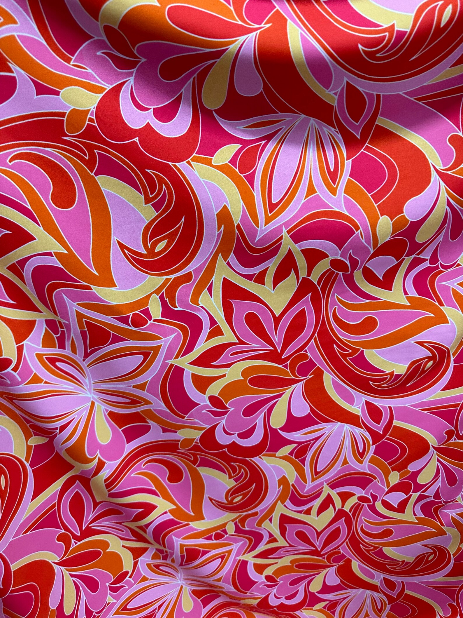 New Luxury Floral Abstract Design Pink/multicolor Print on Best Quality ...