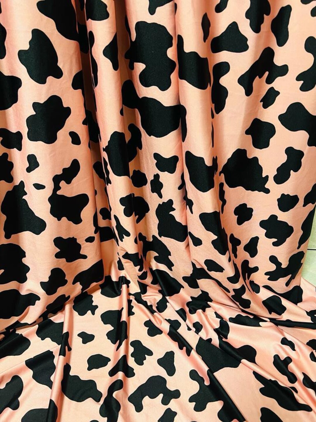 Cow Design Blush/black Exotic Animal Print on Best Quality of Nylon ...