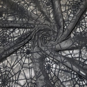 Spiderweb Design on Power Mesh Nylon Spandex With Flocking 4-way ...