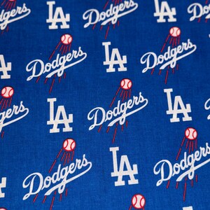 LA Dodgers Design MLB Trade Mark Dodgers Print on 100% Cotton Fabric ...