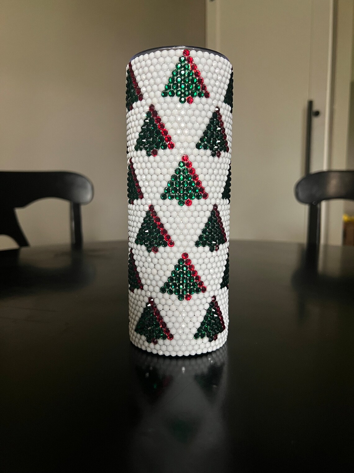 Holiday Pattern Rhinestone Bedazzled Tumbler Cup With Lid - Etsy