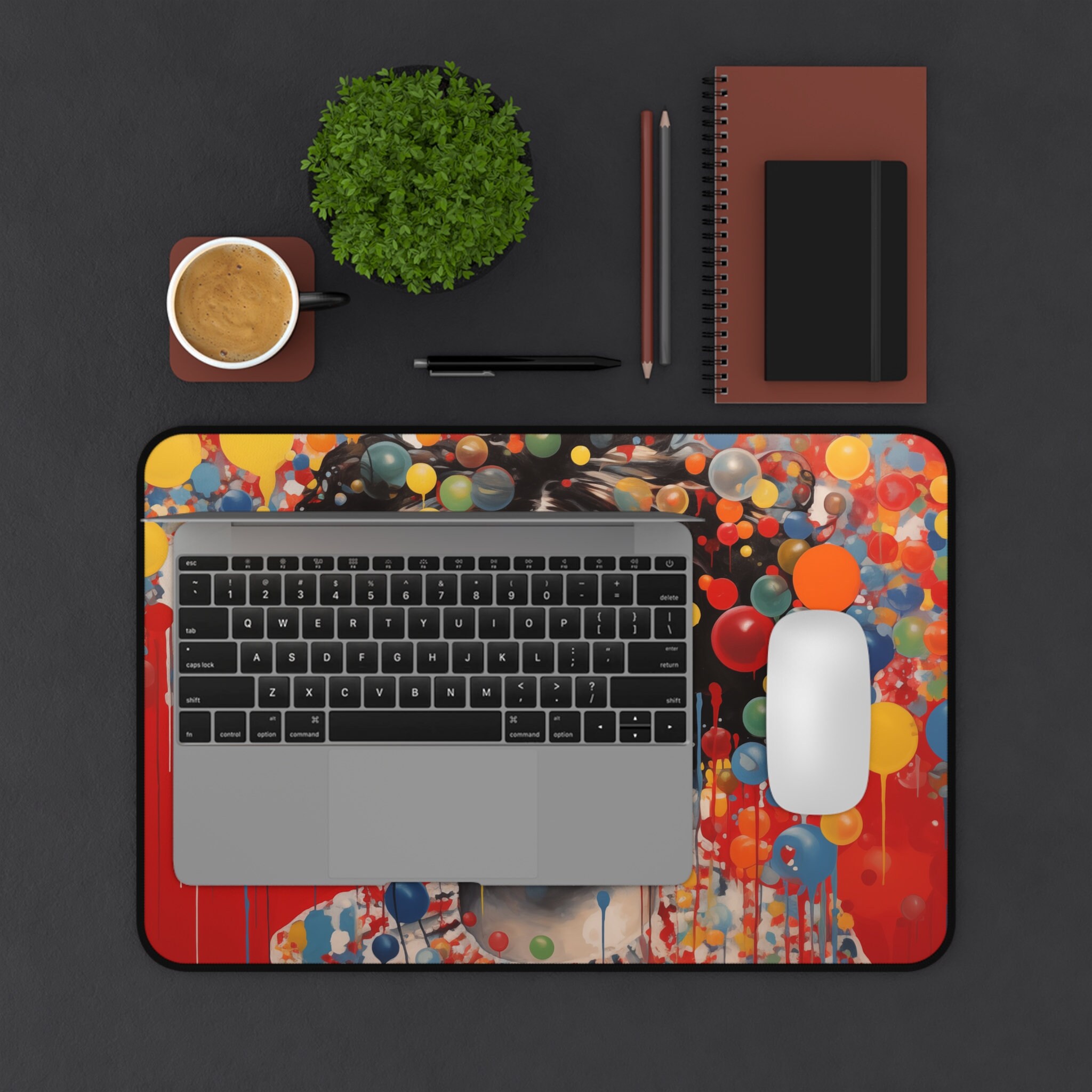 Colorful Abstract Art Desk Mat, Anti-slip Neoprene Office Mouse Pad ...