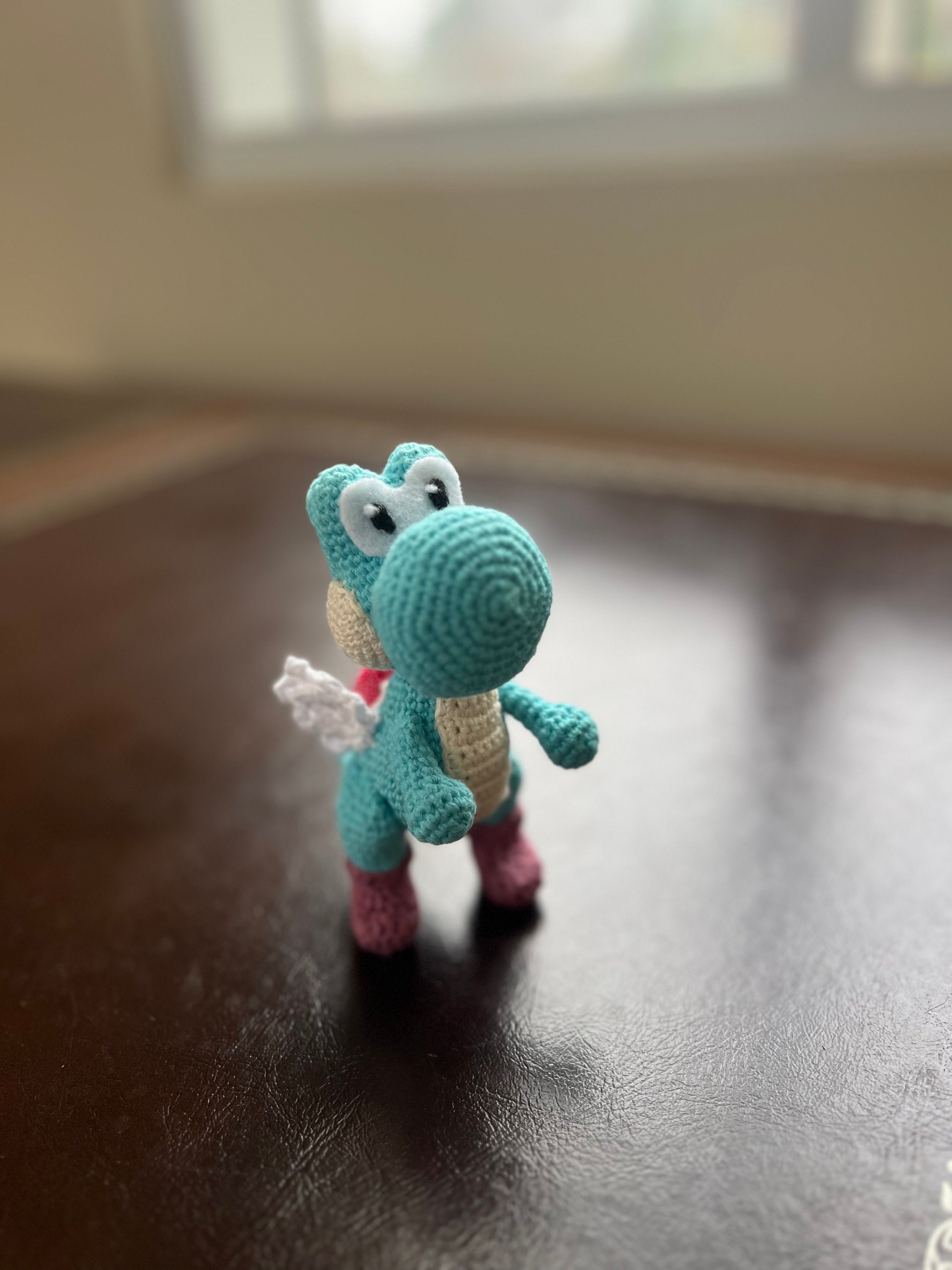 Hand-made Amigurumi ** 6.5" BLUE YOSHI With WINGS ** From Super Mario ...