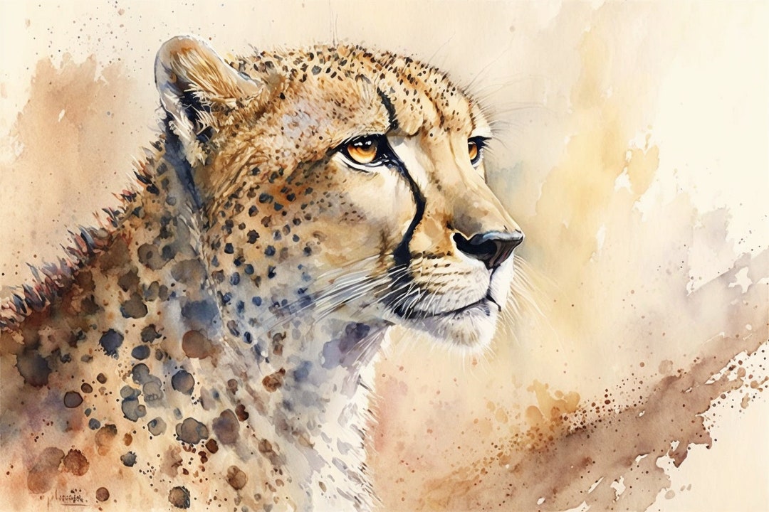 Cheetah Watercolor Digital Animal Prints | Instant Download Printable ...