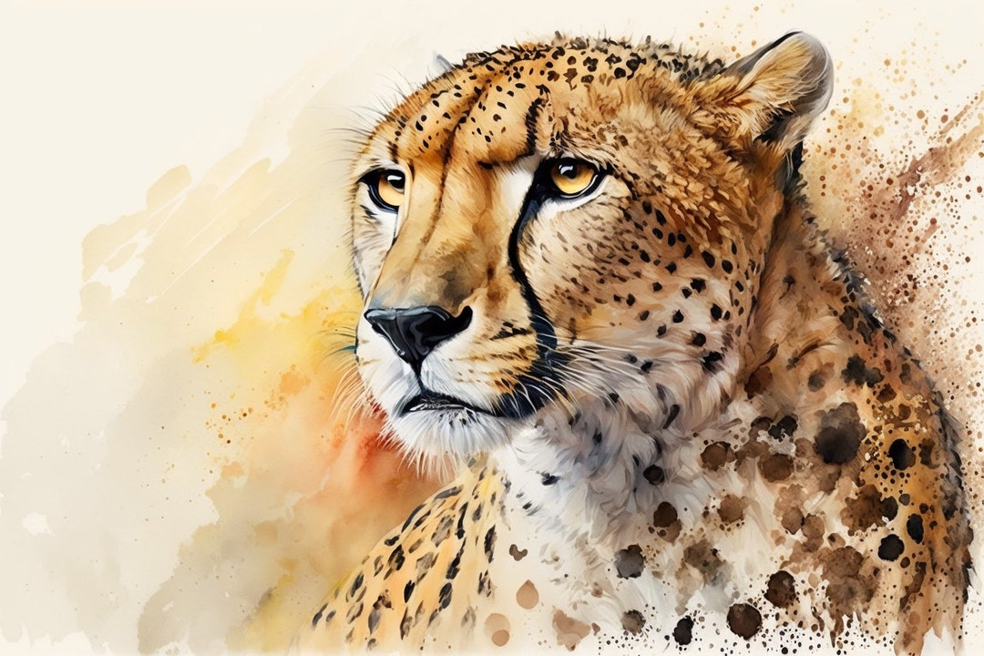 Cheetah Watercolor Digital Animal Prints | Instant Download Printable ...