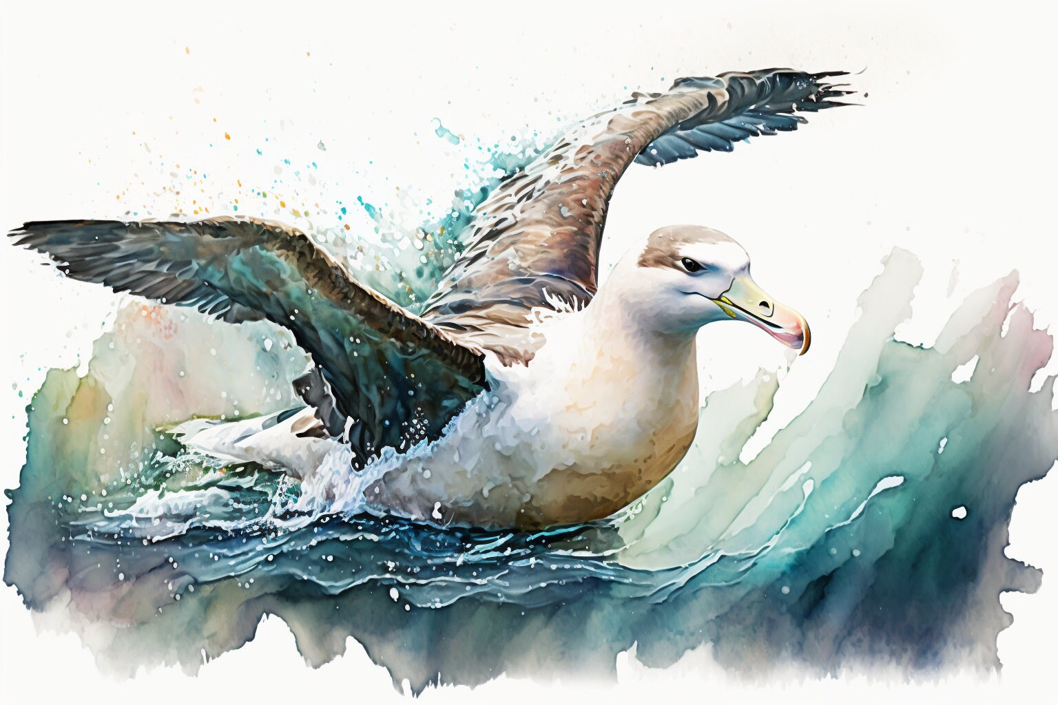 Albatross Watercolor Digital Animal Prints Instant Download Printable ...