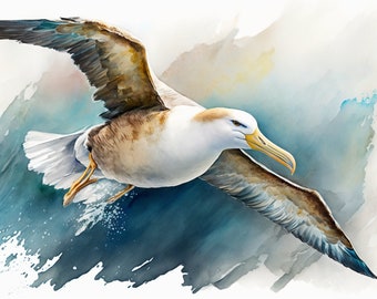 Albatross Watercolor Digital Animal Prints Instant Download - Etsy