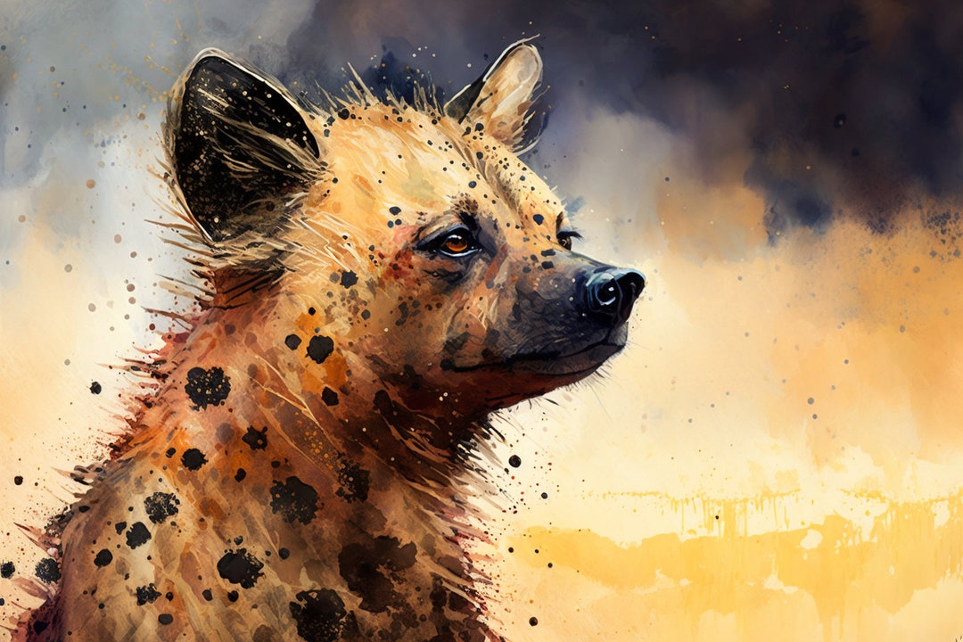 Hyena Watercolor Digital Animal Prints | Instant Download Printable Art ...