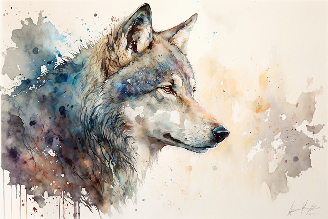 Wolf Watercolor Digital Animal Prints | Instant Download Printable Art ...