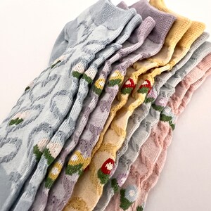Retro Socks 5 Pairs Ankle Vintage Heart Women Socks Organic Cotton Fun ...