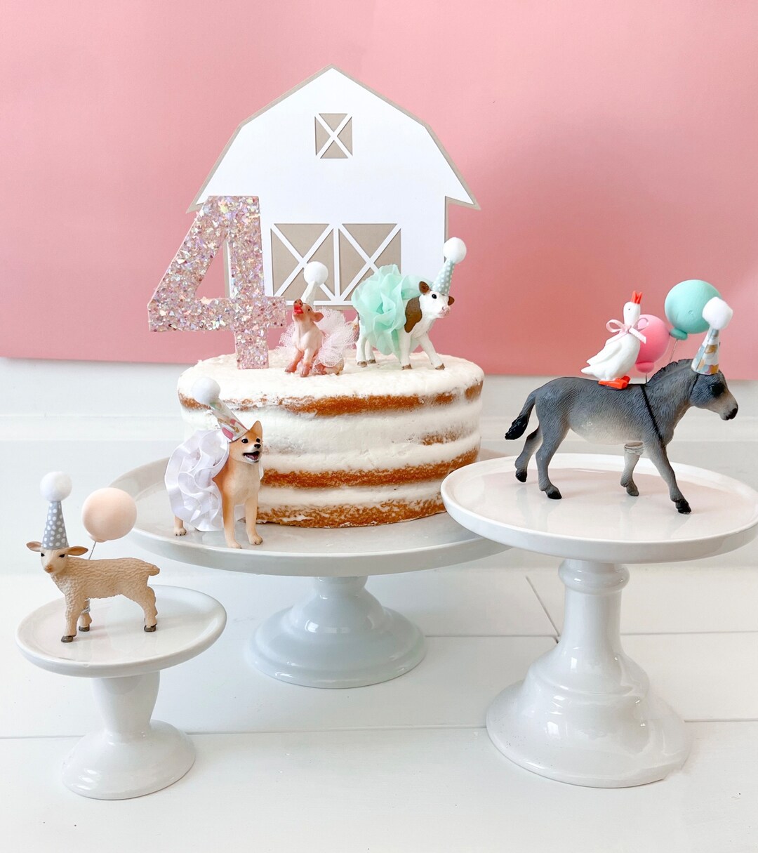 Farm Animal Cake Toppers/ Cow Topper/old Mcdonald Farm Party/animal ...
