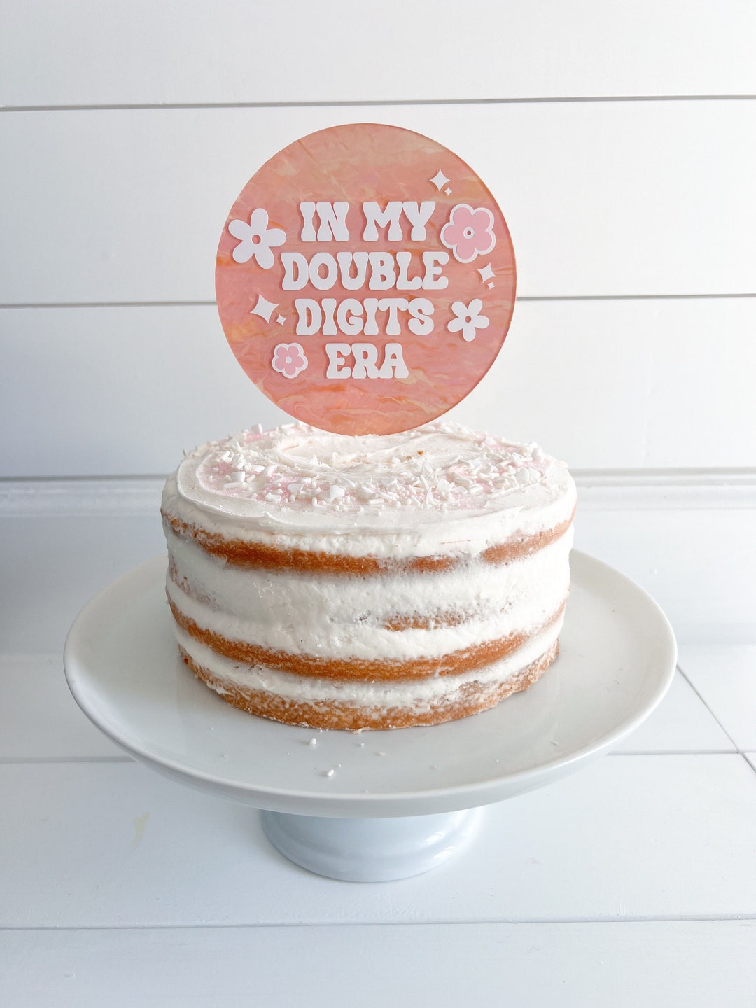 Personalized Acrylic Cake Topper/ Eras Party/ Double Digits Era/ Taylor ...