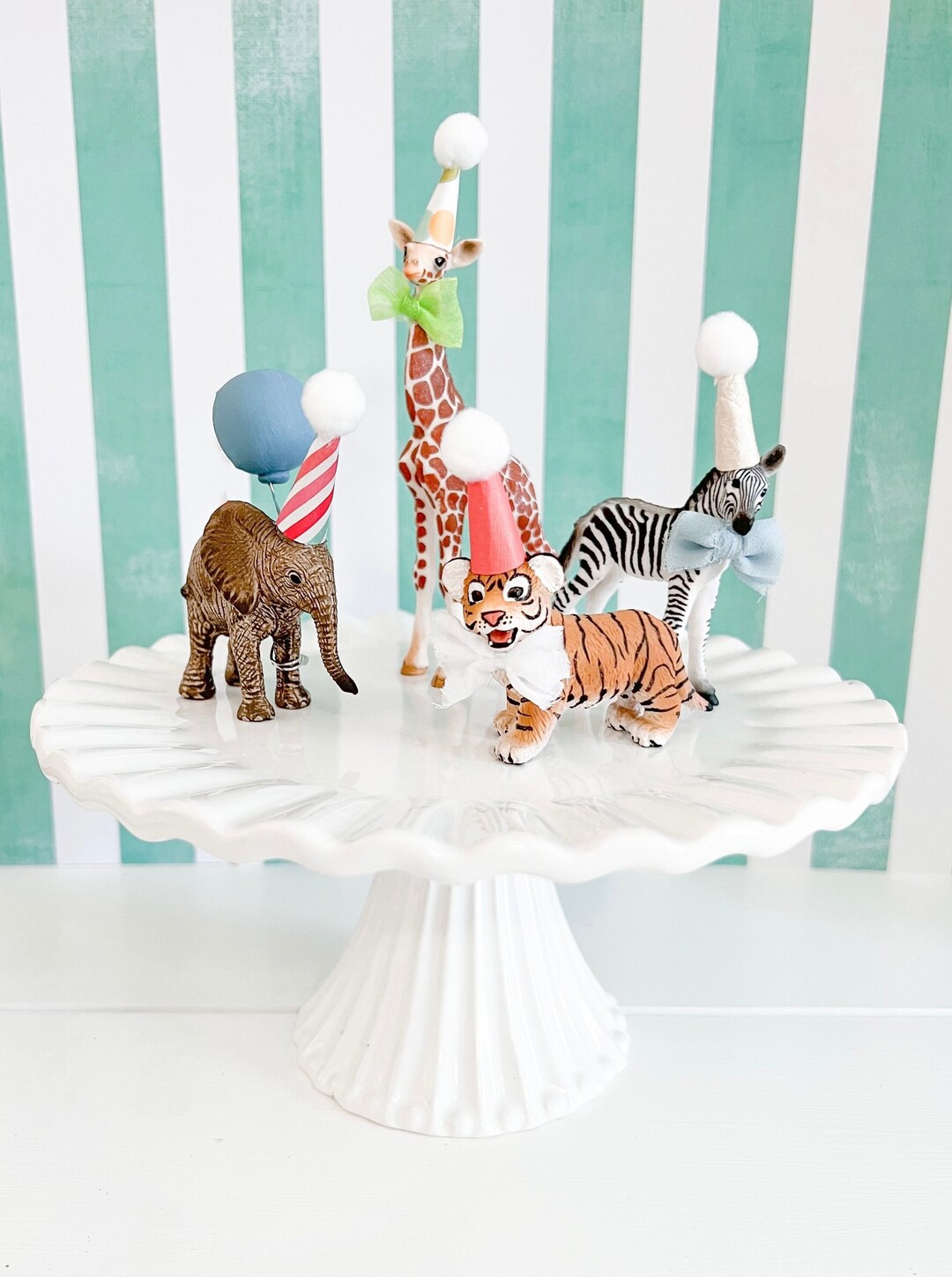 Safari Animal Cake Toppers: Giraffe, Zebra, Tiger, Elephant - Etsy