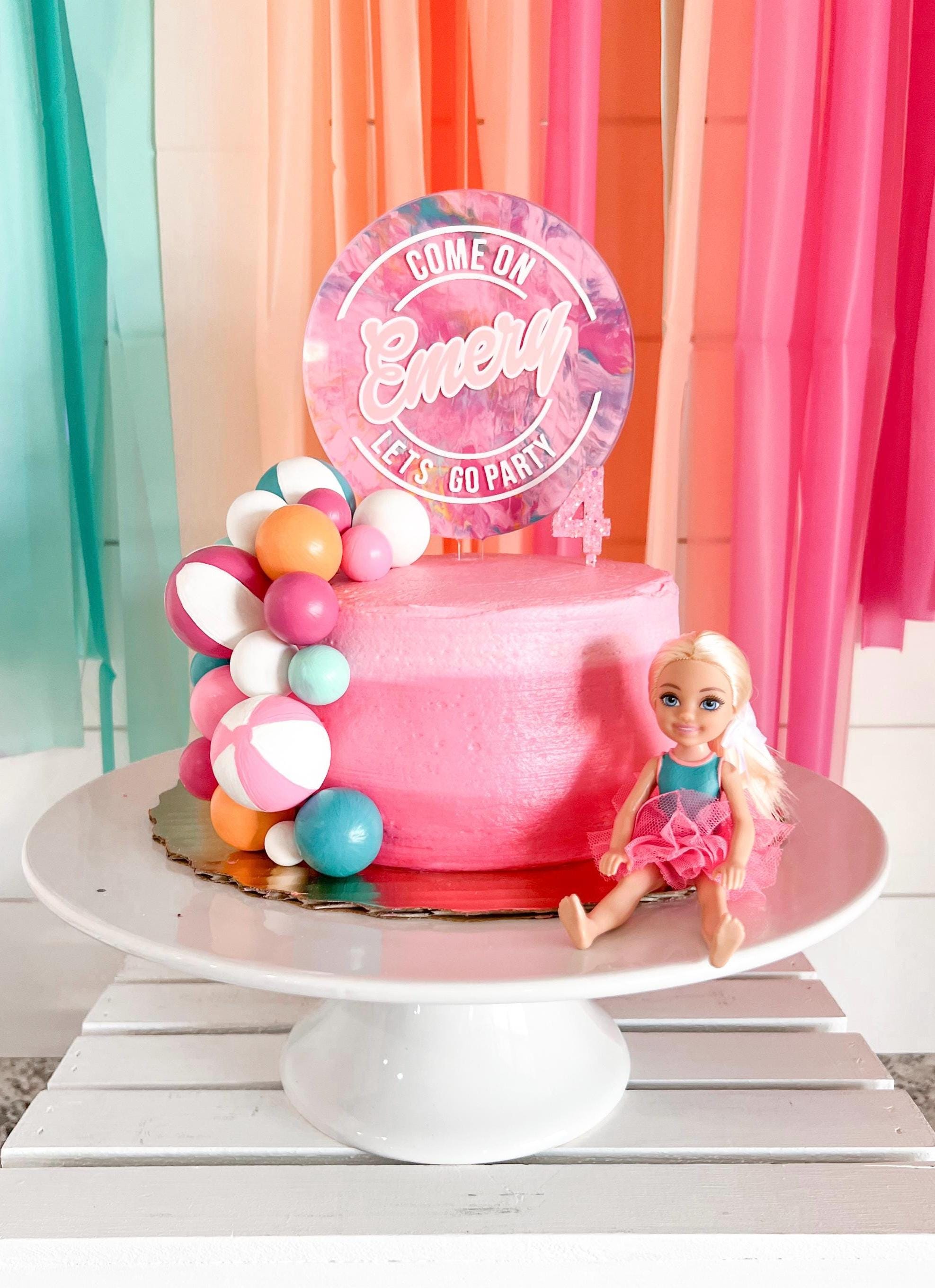 Custom Barbie Cake Topper: Malibu Party Theme, Personalized - Etsy