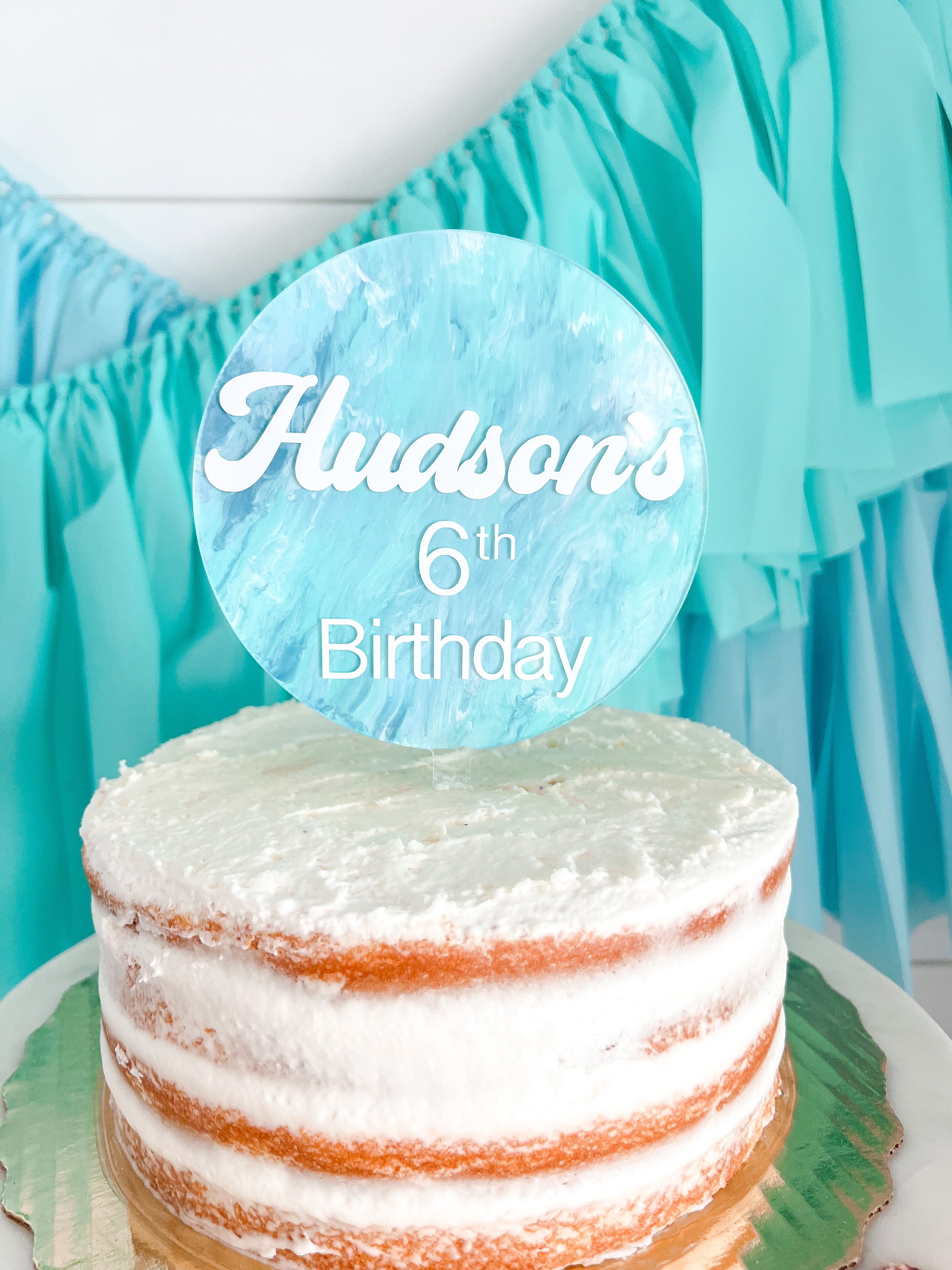 Personalized Acrylic Cake Topper/ the Big One/ Surf Party/ Custom Cake ...