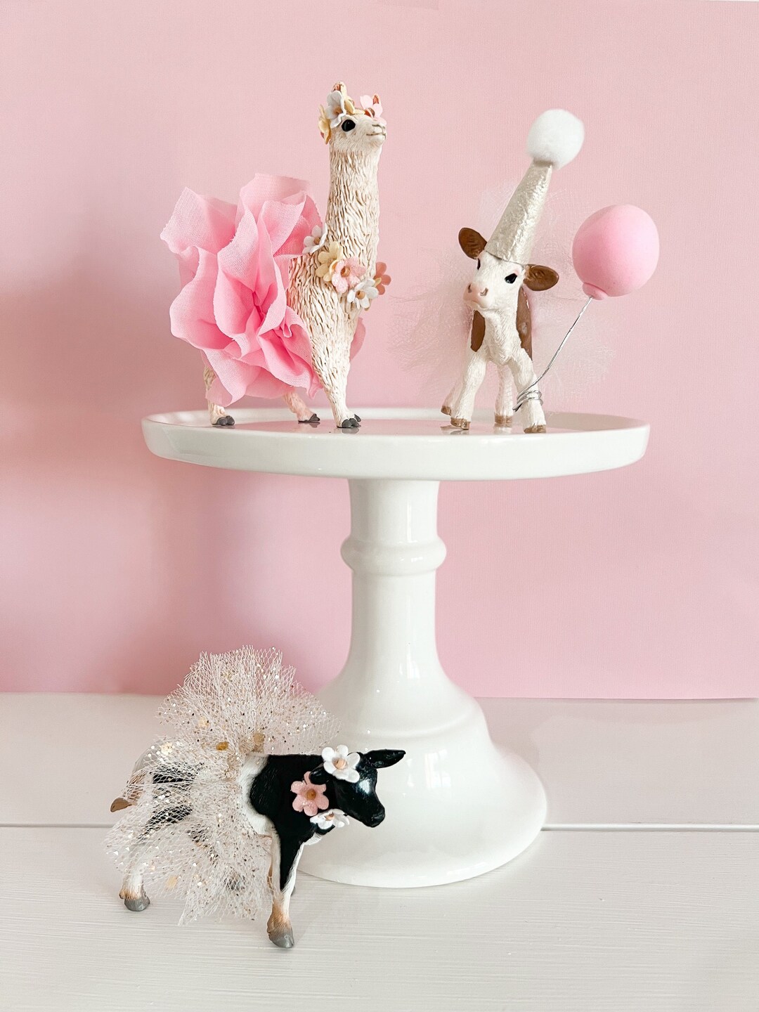 Farm Animal Cake Toppers/ Cow Topper/llama Topper/animal Topper/my ...