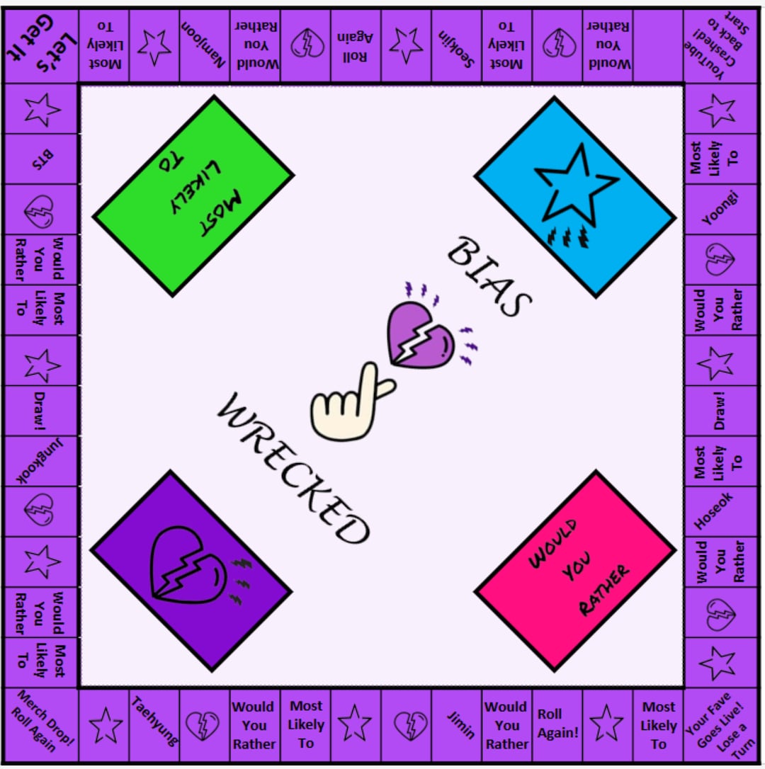 Bts Bias Wrecked Kpop Board Game Version 20 Etsy