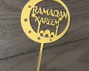 Ramadan Kareem Cake Topper Acrylic - Ramadan Decorations - Islamic ...