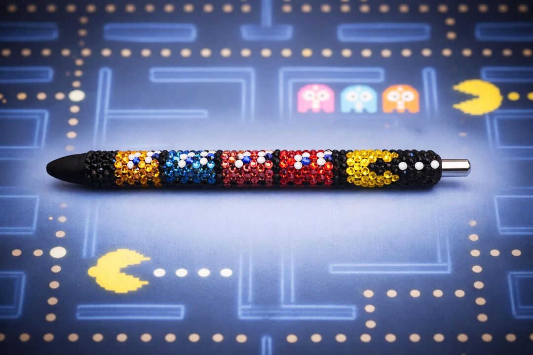 Pacman & Ghosts Inkjoy Blinged Gel Pen - Etsy