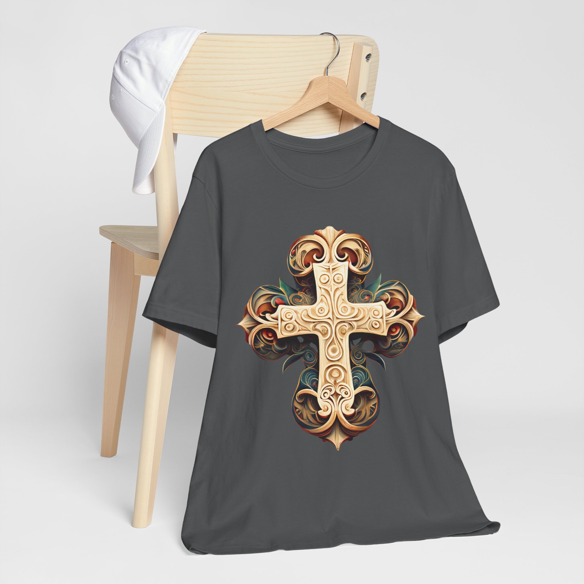 Christian Cross T-shirt, Graphic Design Cross T-shirt, Catholic Cross T ...