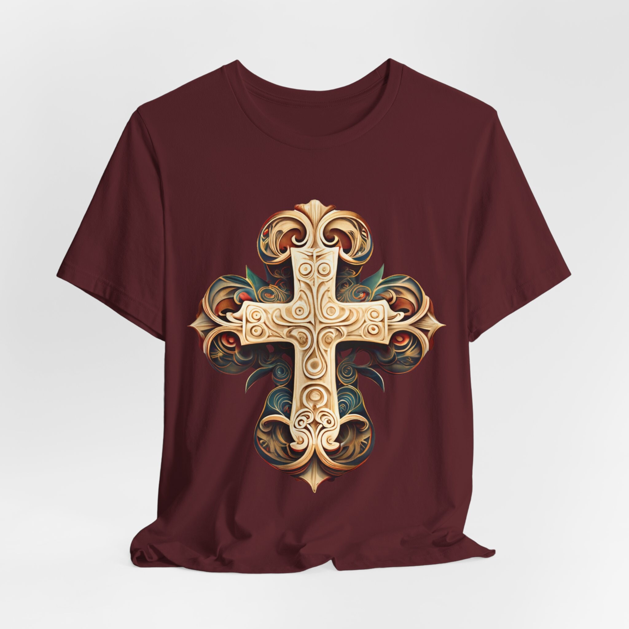 Christian Cross T-shirt, Graphic Design Cross T-shirt, Catholic Cross T ...