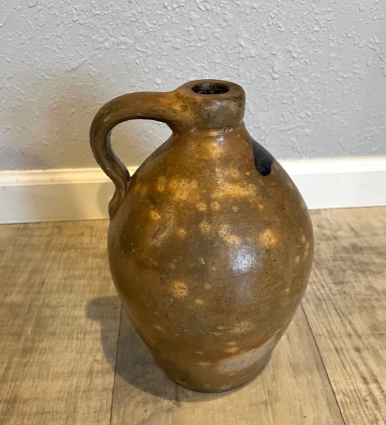 Primitive Rare Early American Blue Ovoid Stoneware Jug - Etsy