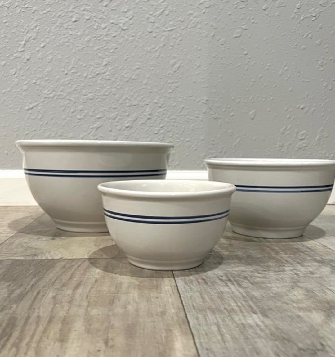 Gibson Stoneware Mixing Bowls Set of Three Stacking - Etsy