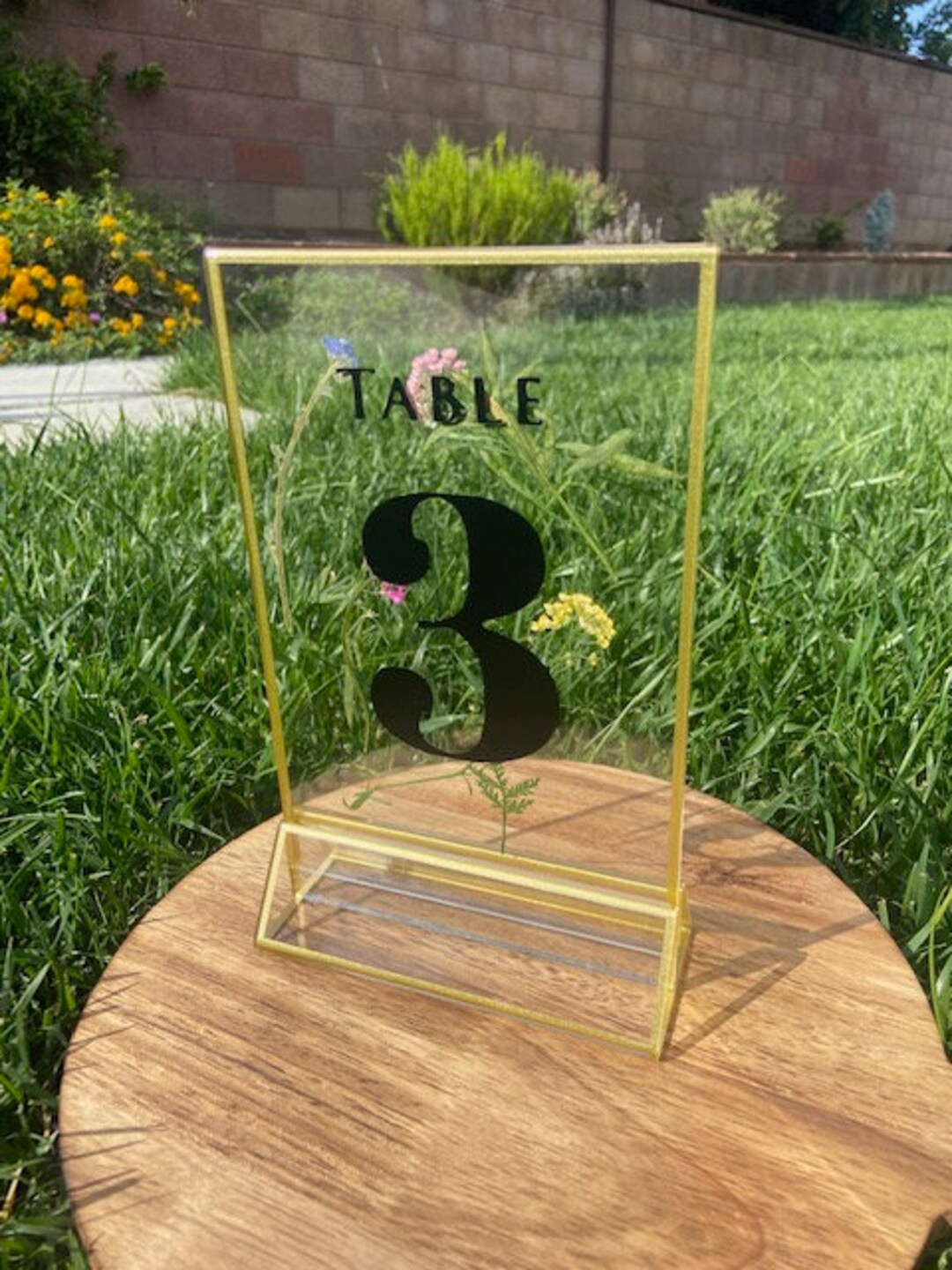 Acrylic Pressed Flower Table Number Signage - Etsy
