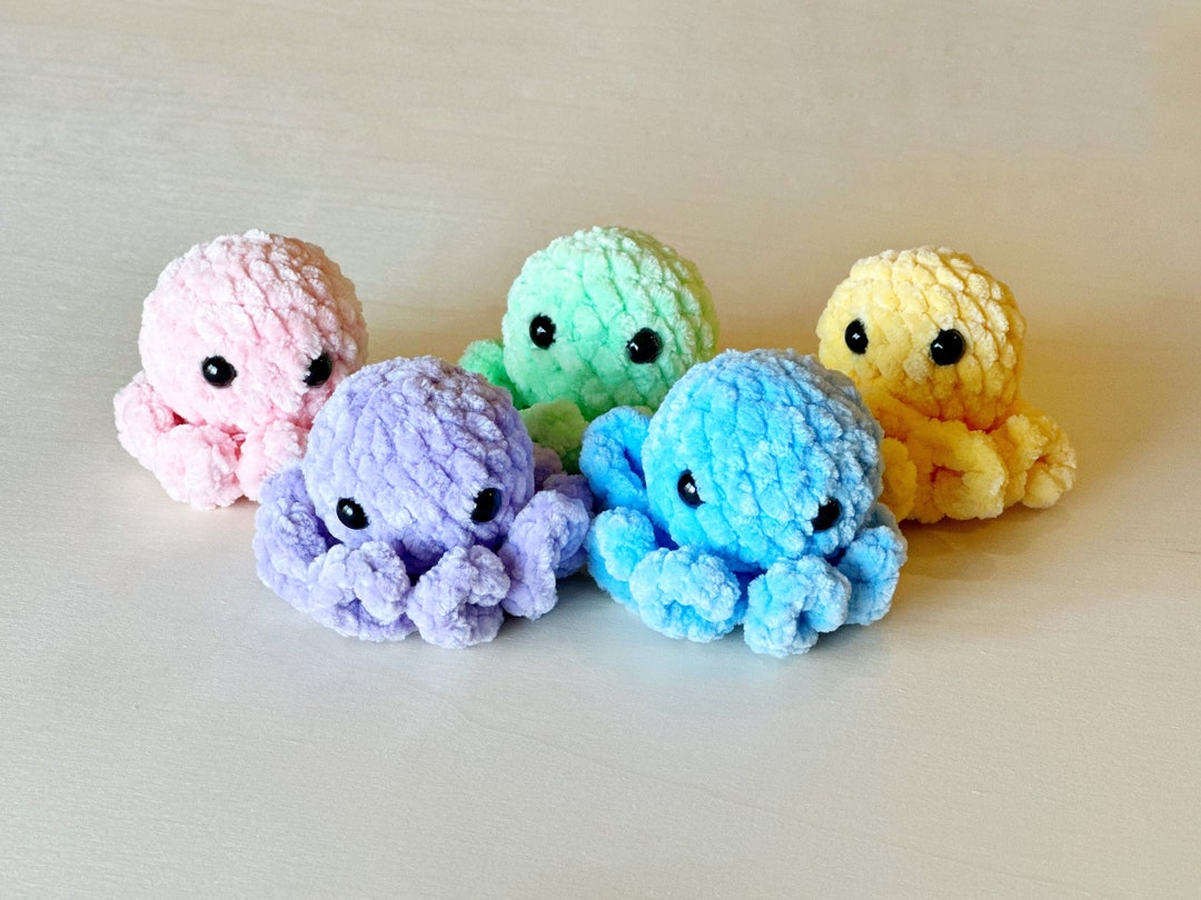 Crochet Octopus Plushie, Handmade Pocket Octo Plush, Sensory Toy, Desk ...