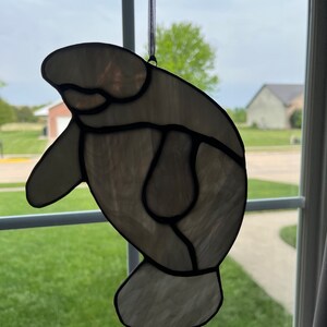 Florida Manatee Stained Glass Art - Handmade Gift - FREE SHIPPING - Etsy
