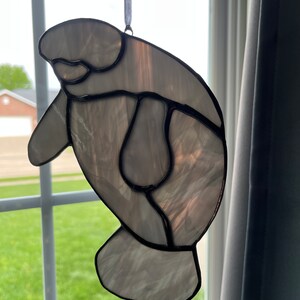 Florida Manatee Stained Glass Art - Handmade Gift - FREE SHIPPING - Etsy