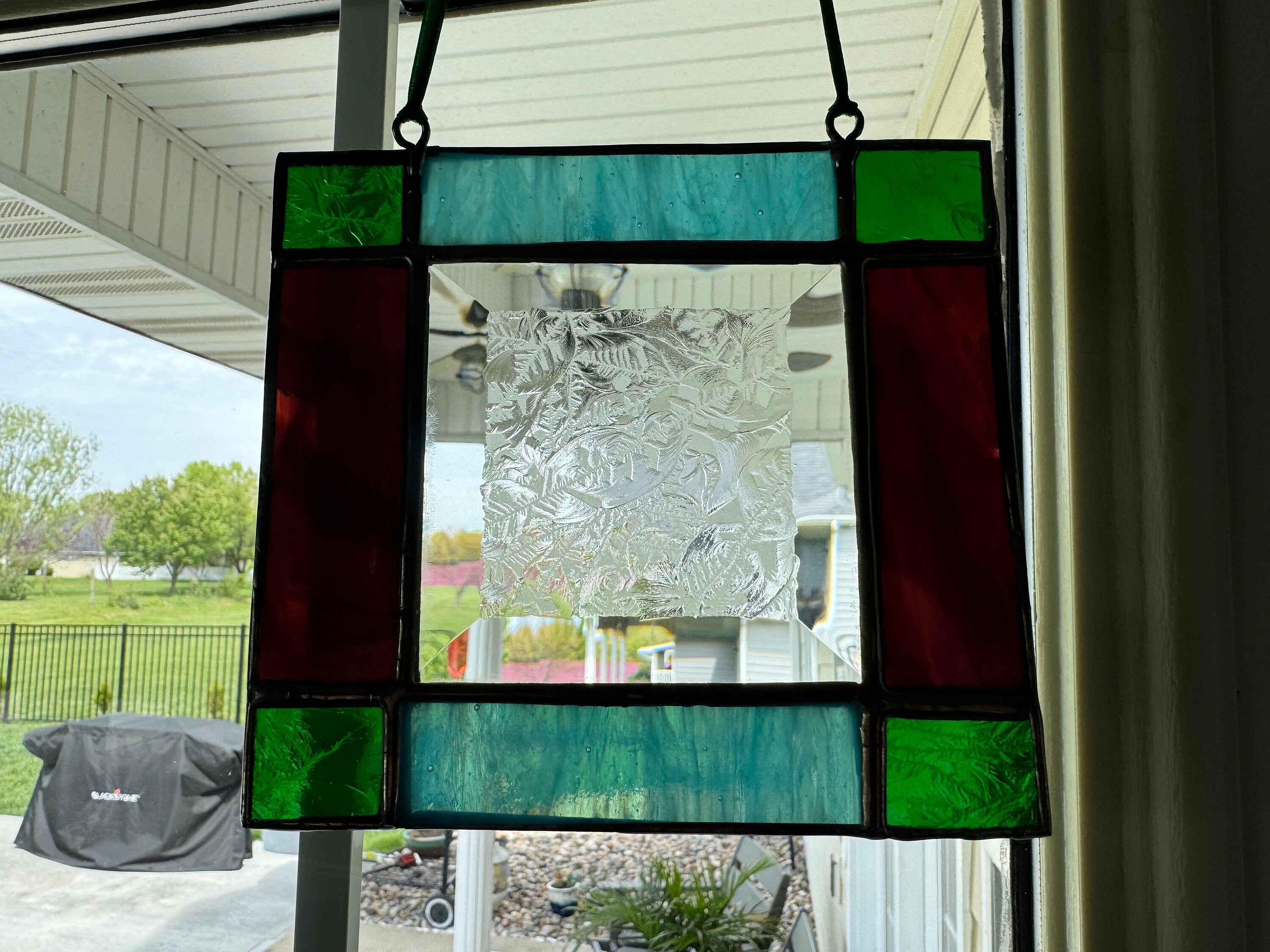 Stained Glass Suncatcher Home Decor - Handmade Vintage Style Art Glass ...