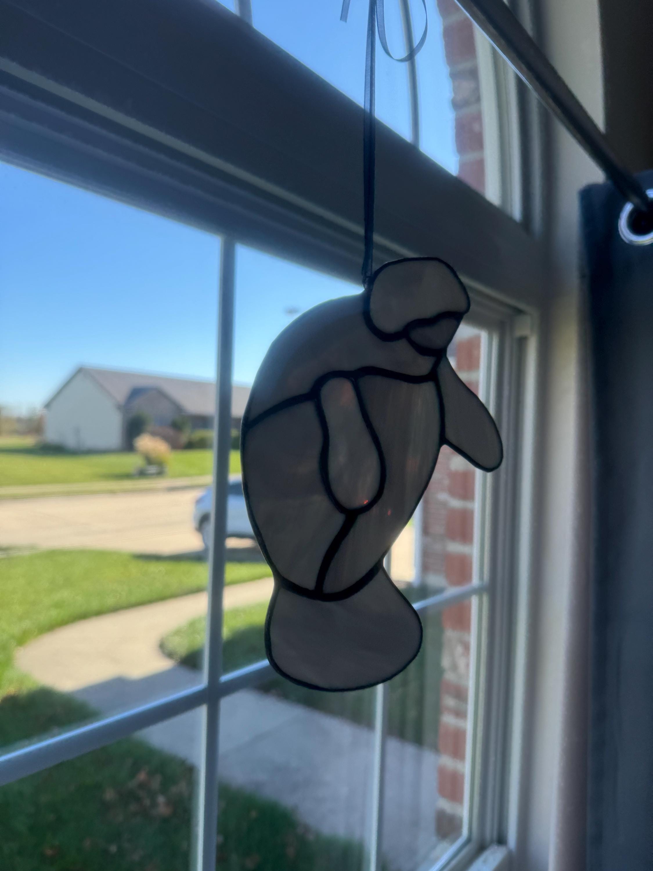 Florida Manatee Stained Glass Art - Handmade Gift - FREE SHIPPING - Etsy