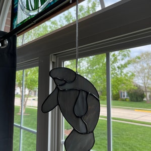 Stained Glass Manatee - Unique Art, Home Decor, & Gift - Etsy