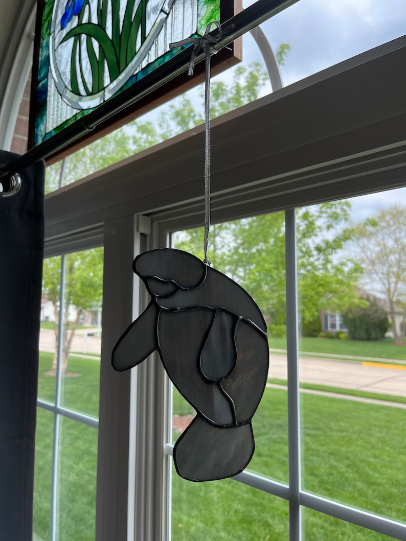 Florida Manatee Stained Glass Art - Handmade Gift - FREE SHIPPING - Etsy