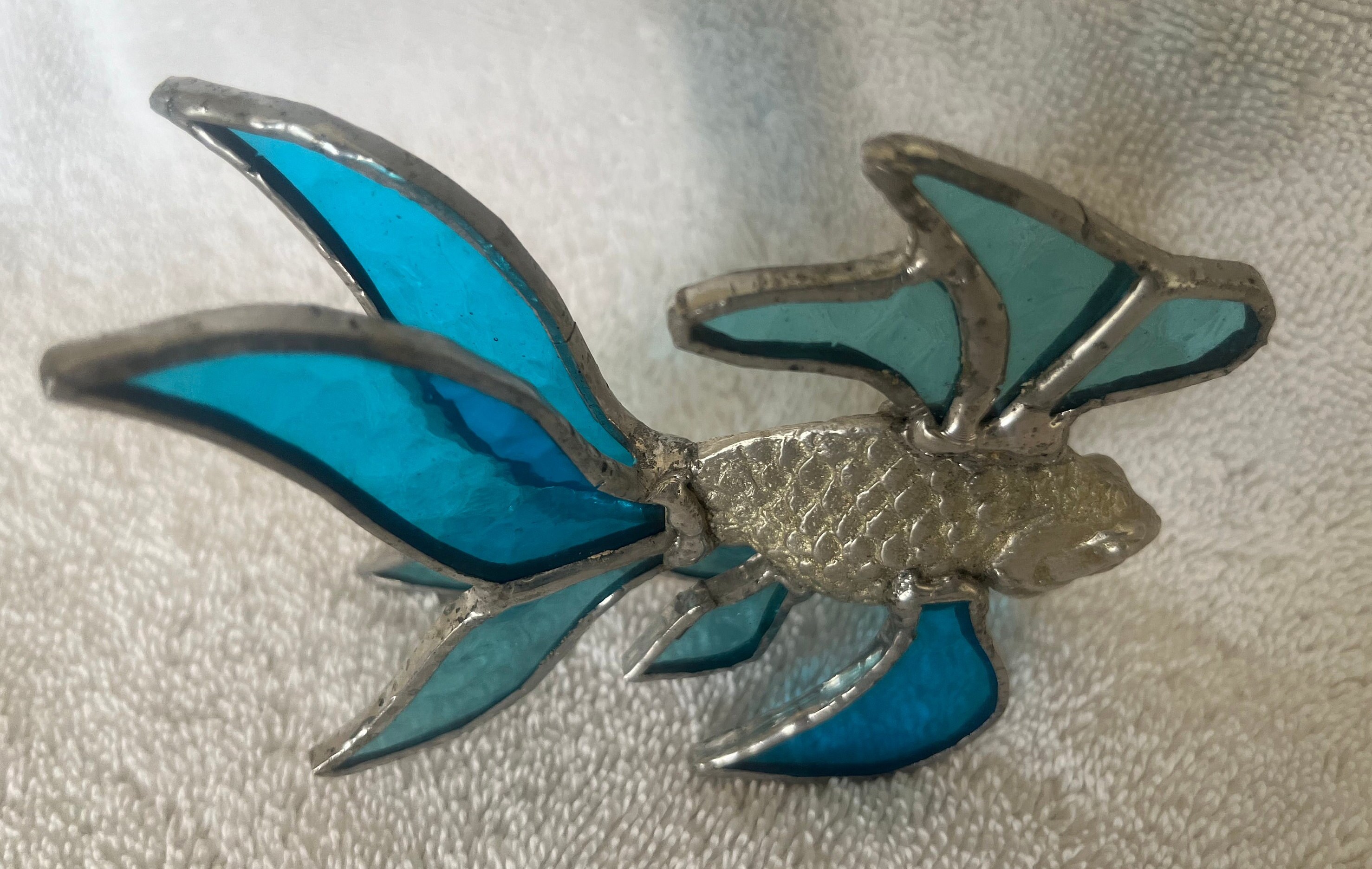 Stained Glass Fish Art Glass Figurine Handcrafted Ocean Decor - Etsy