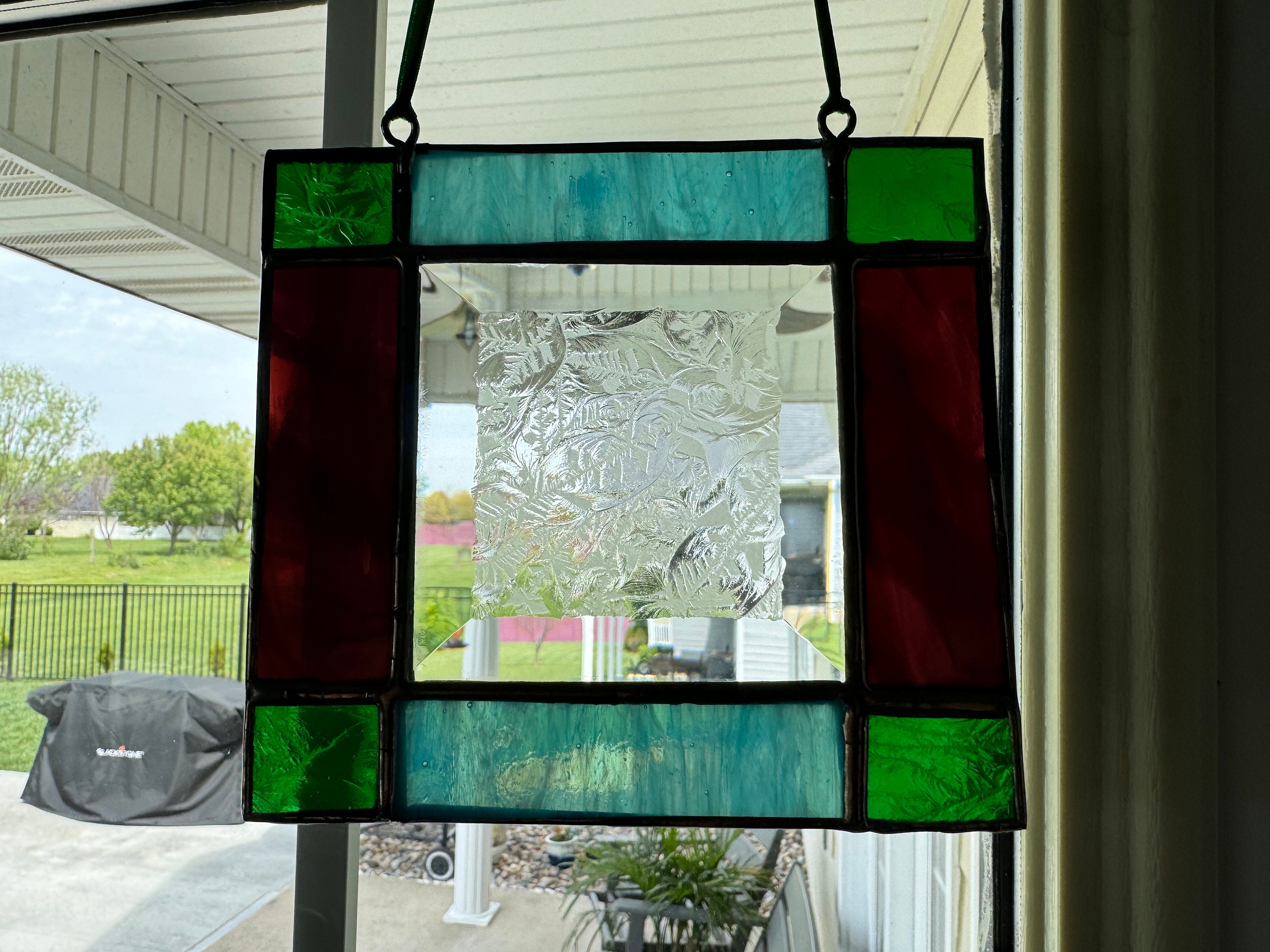 Stained Glass Suncatcher Home Decor - Handmade Vintage Style Art Glass ...
