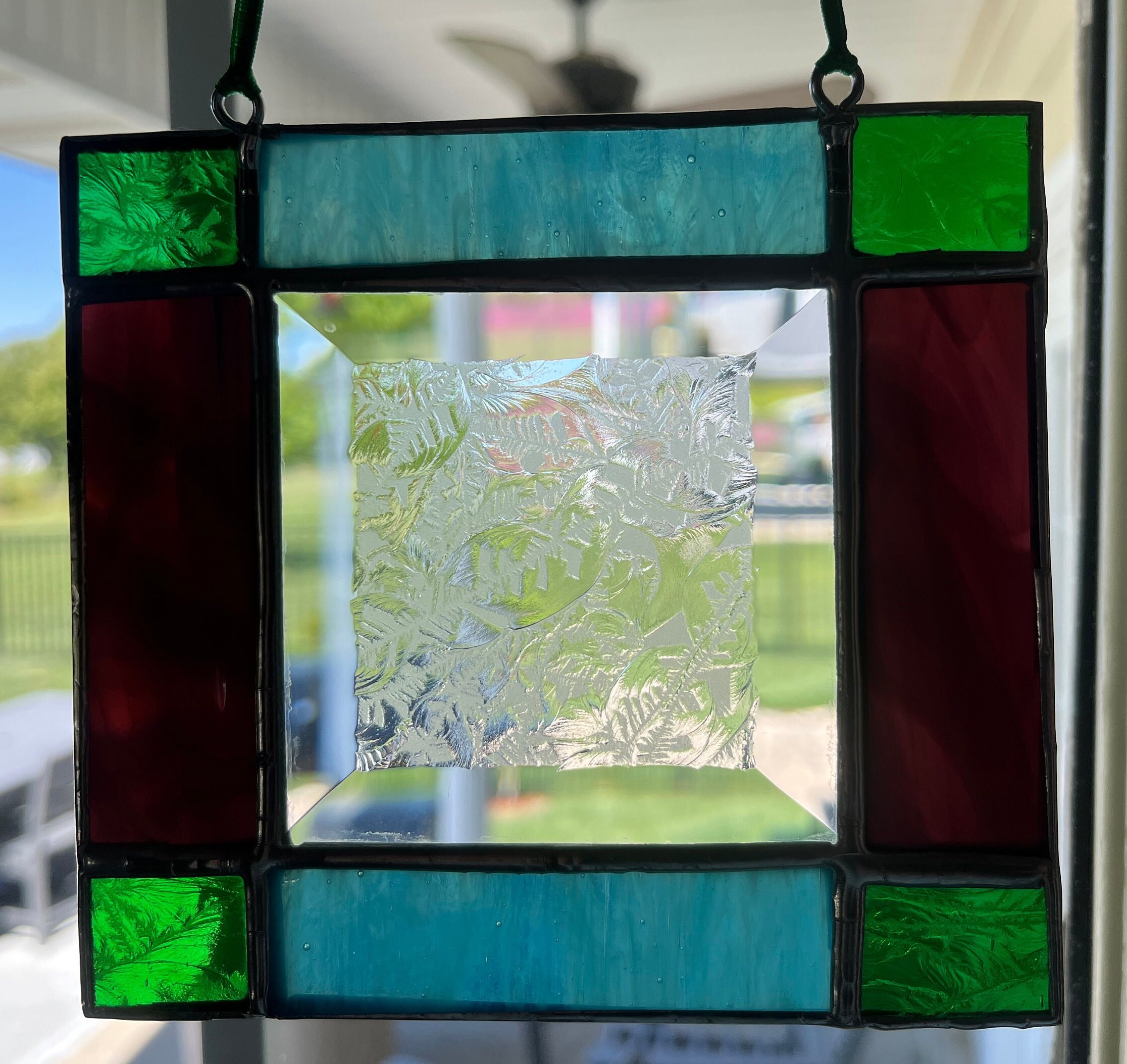 Stained Glass Suncatcher Home Decor - Handmade Vintage Style Art Glass ...
