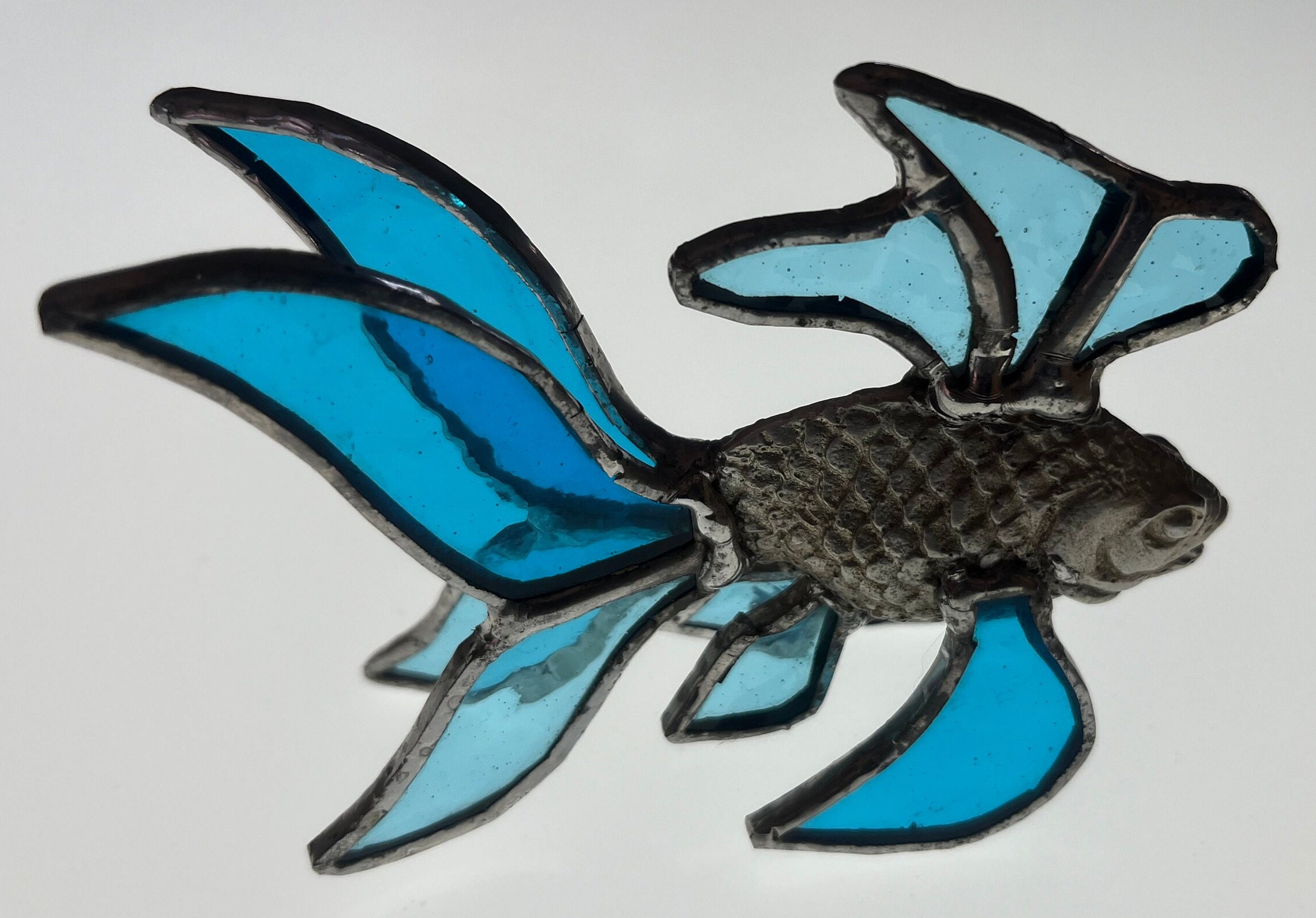 Stained Glass Fish Art Glass Figurine Handcrafted Ocean Decor - Etsy