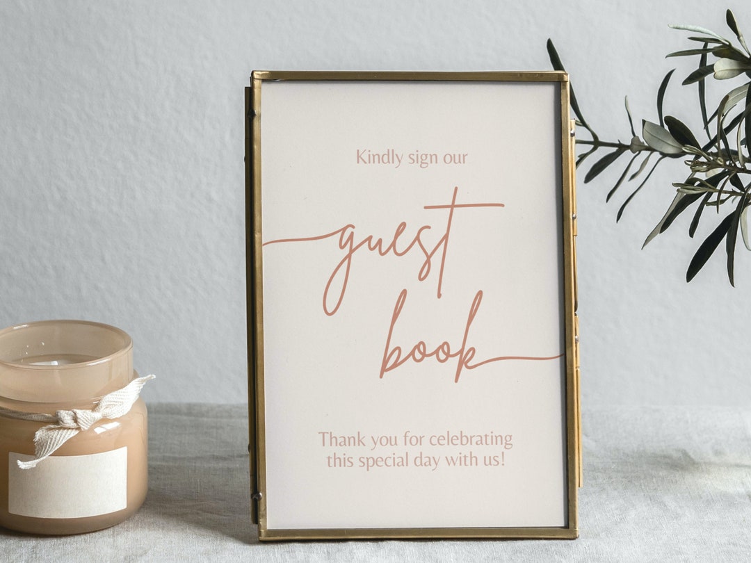 Cursive Guestbook Sign Printable for Weddings and Events Kindly Sign ...