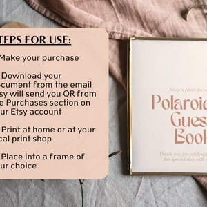 Polaroid Guest Book Printable Sign for Weddings and Events Photo ...