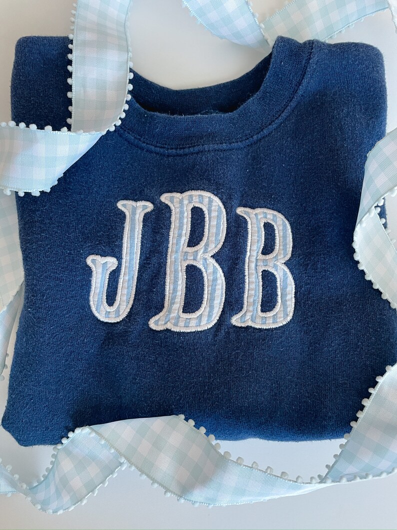 Applique Toddler Monogram Sweatshirt, Initials Sweatshirt - Etsy
