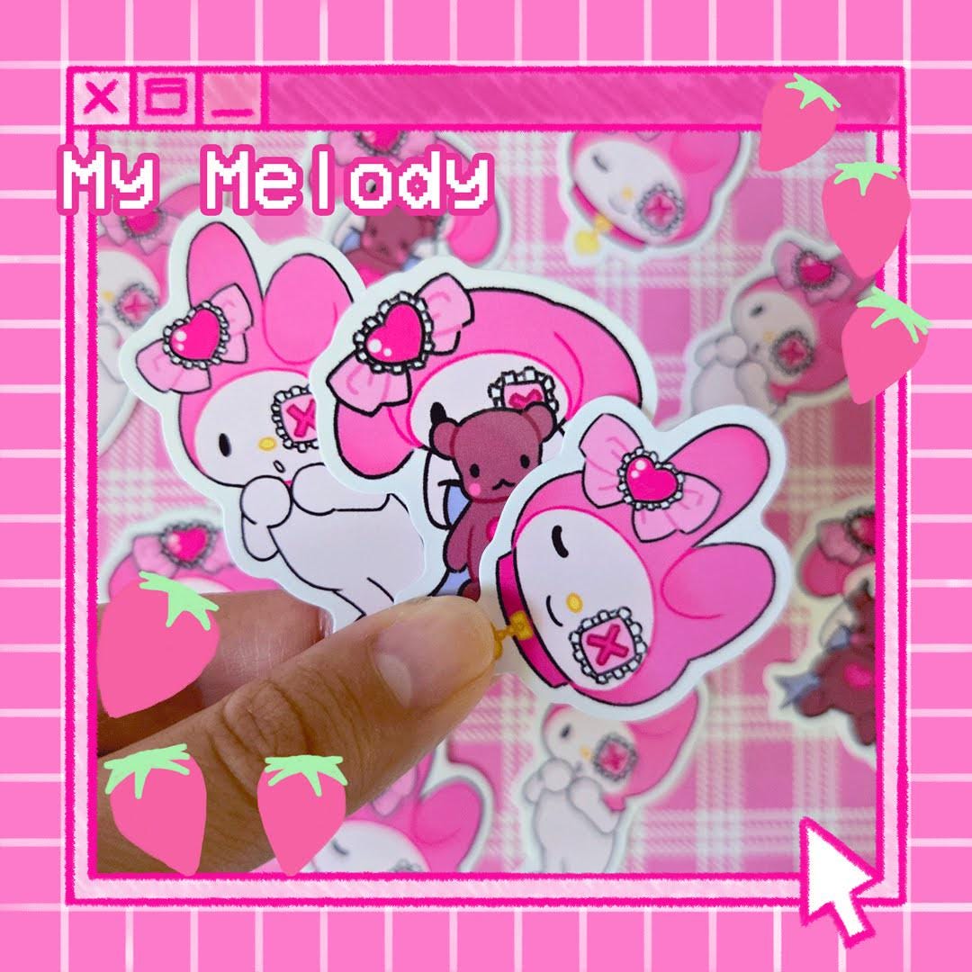 My Melody 3 Sticker Pack - Etsy