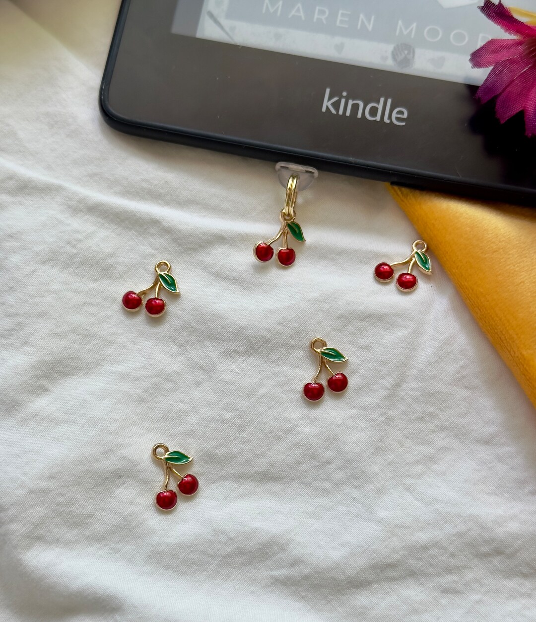 Cherry Ereader Charm, Reader Accessory - Etsy
