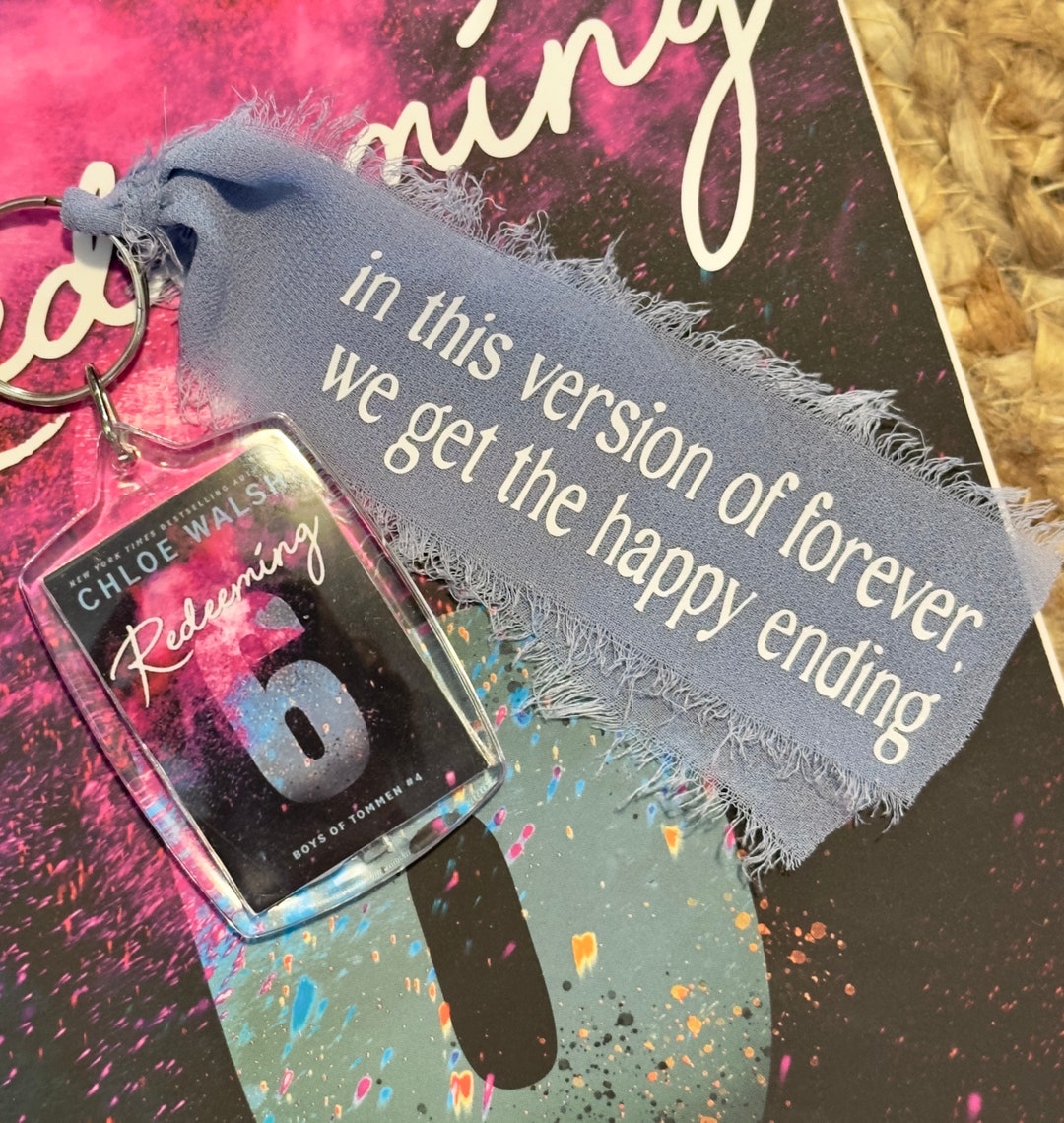 Custom Book Cover Keychain: Bookish Merch With Quote Ribbon - Etsy