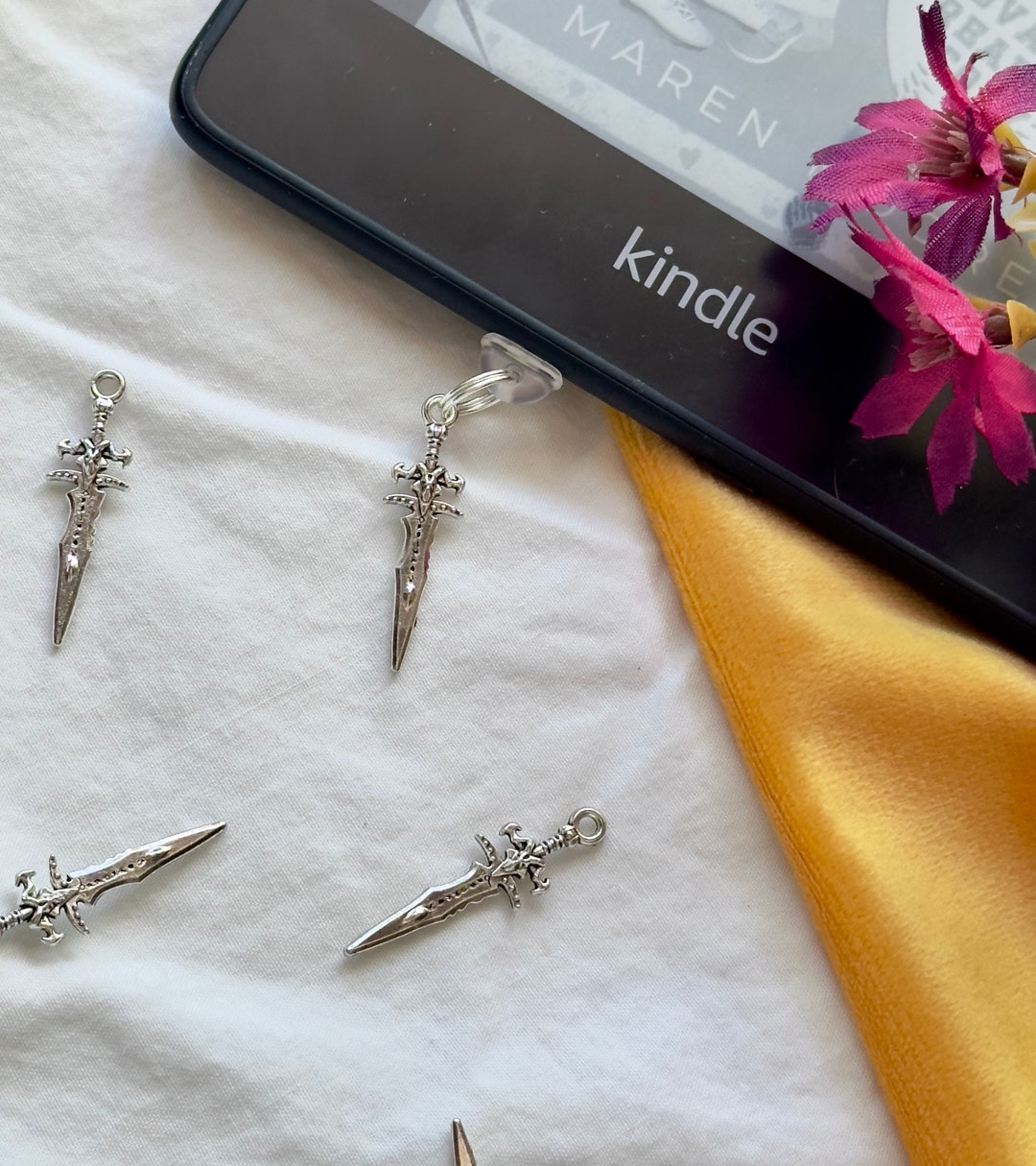 Fantasy Dagger Ereader Charm, Silver Reader Accessory - Etsy