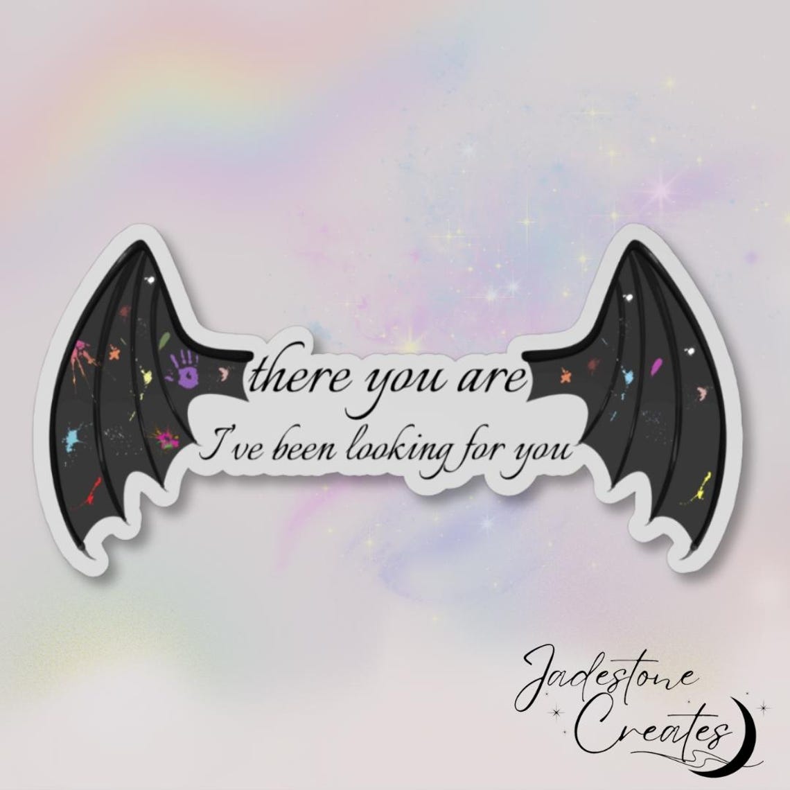 ACOTAR Rhysand Quote Holographic Sticker - Bat Wings Paint Splatter - Etsy