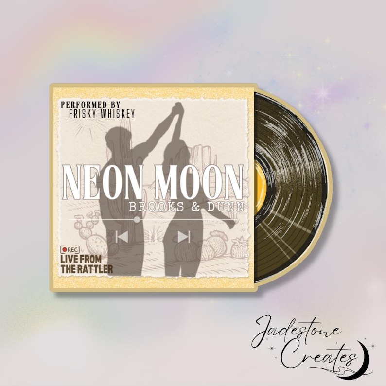 Neon Moon Vinyl Record Sticker: Jessica Peterson Licensed Merch - Etsy